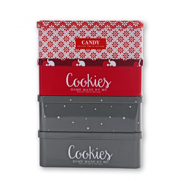 Custom logo hinged rectangular tin