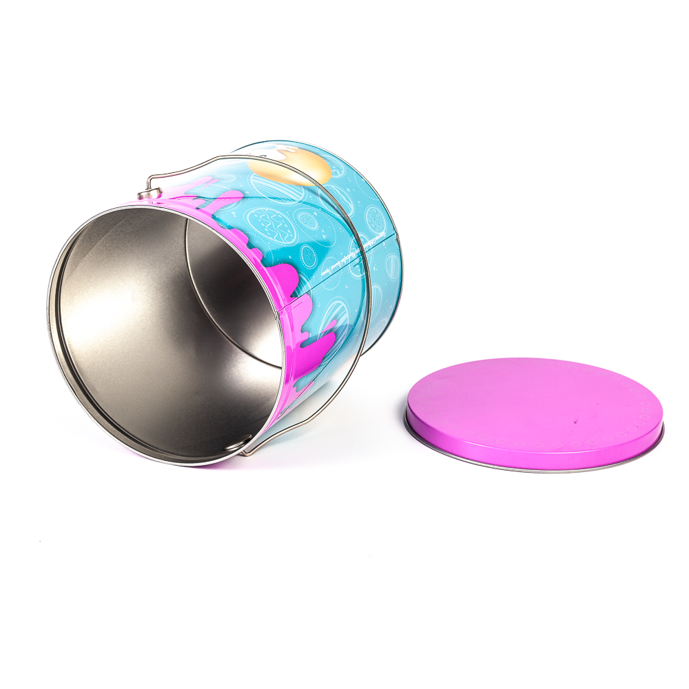 Easter metal bucket tin