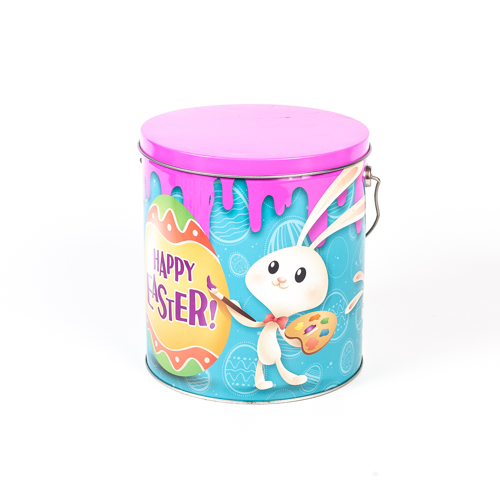 Easter metal bucket tin