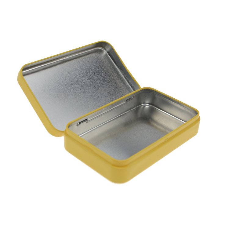 Rectangle yellow hinges metal tin