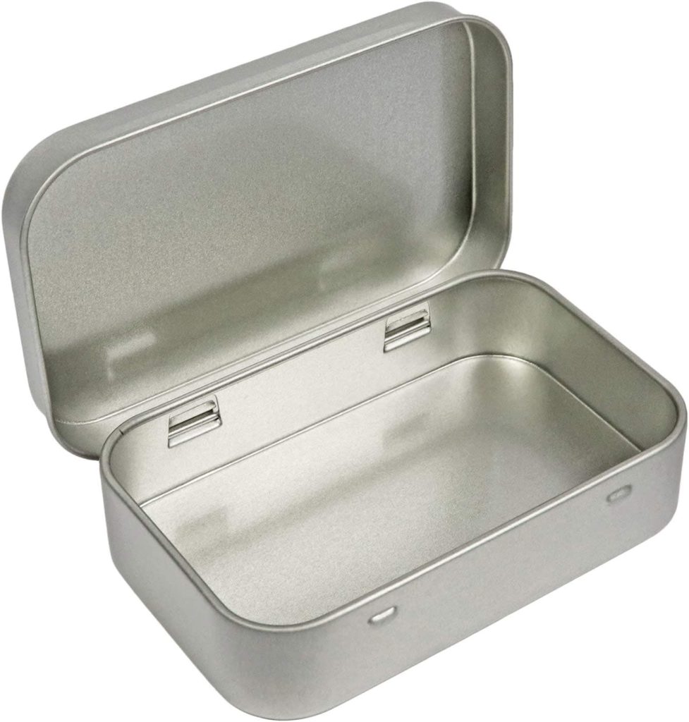 Metal Rectangular Empty Hinged Tins Box